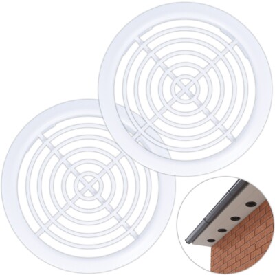 2x SOFFIT AIR VENTS White Plastic Ventilation Plug Caravan Roof Attic ...