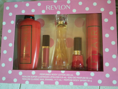 VINTAGE REVLON FLAIR GIFT SET 5PCS WOMEN'S PERFUME FRAGRANCE ...