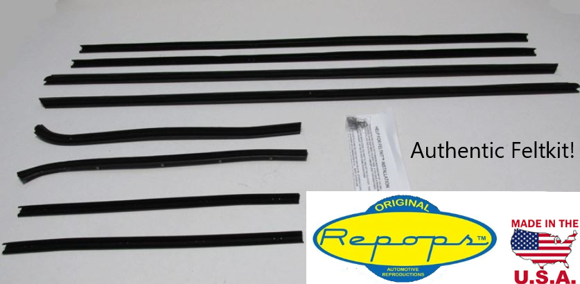 1968 1969 Ford Torino 2D Hardtop Door Window Felt Fuzzies Rubber Seal 8 ...