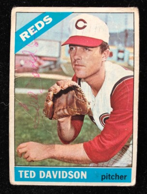 TED DAVIDSON 1966 TOPPS AUTOGRAPHED SIGNED AUTO BASEBALL CARD 89 REDS ...