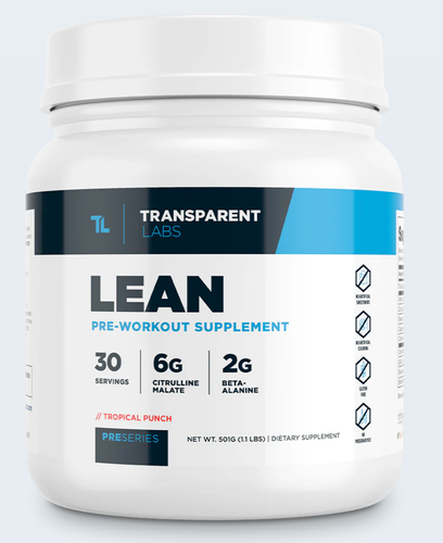 Transparent Labs Lean Pre workout - tropical punch Flavor - 30 Servings ...