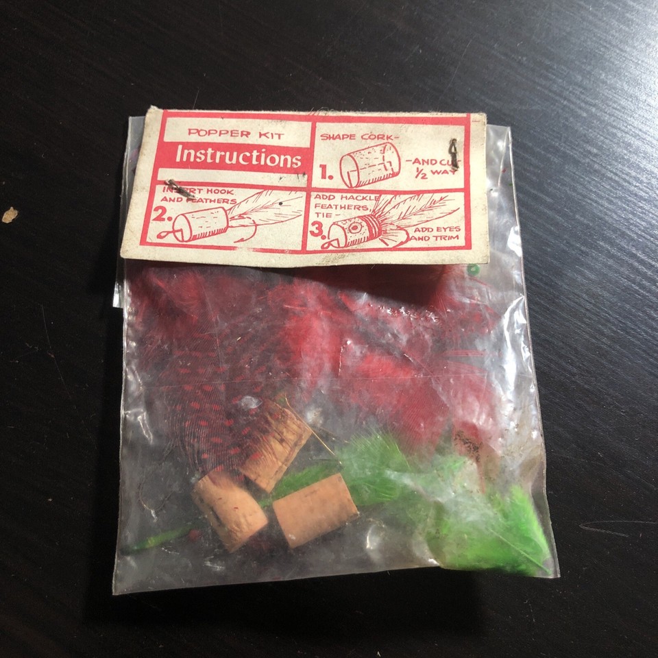 Vintage Popper Kit, 28 Piece Fly Fishing Kit - Make Your Own Flies | eBay