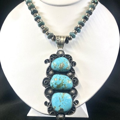 Beautiful Navajo Chimney Butte Handmade Sterling Silver turquoise ...