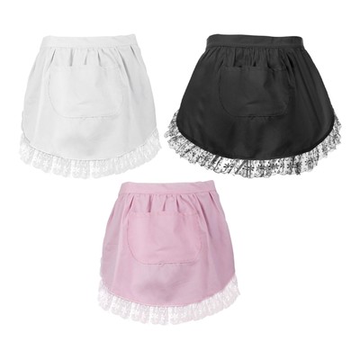 Waist Apron Cooking Apron Lace Half Apron for Cooking Baking Coffee ...