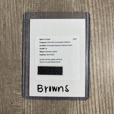 2025 Immaculate Quinshon Judkins RC Dual Patch Auto Browns REDEMPTION ...