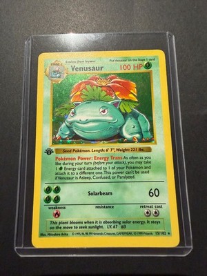 1999 Pokemon Base Set Venusaur 1st Edition Shadowless Holo #15 | eBay