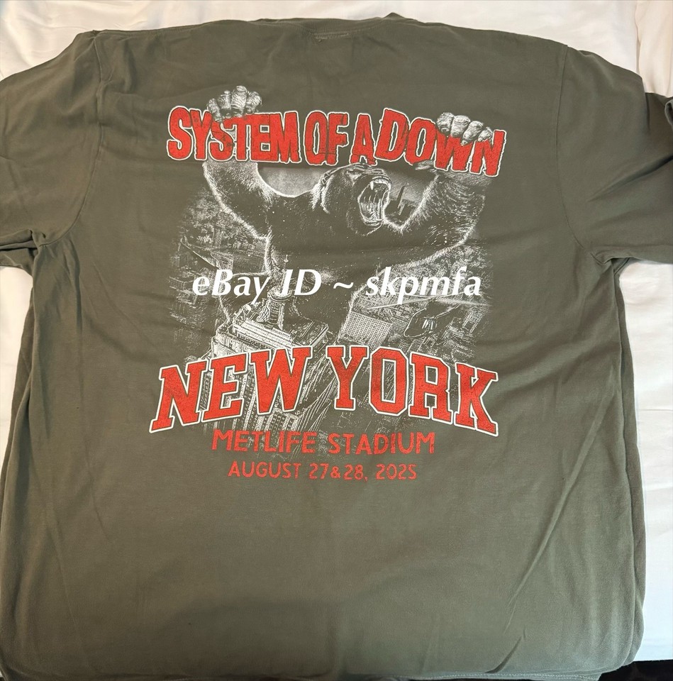 SYSTEM OF A DOWN Shirt 💯 Official Merch MetLife Korn NYC Size Large 🦍 ...