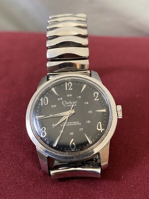 1950’s Clebar Military Style Watch, 24hr Dial Blck, 4Repair | eBay
