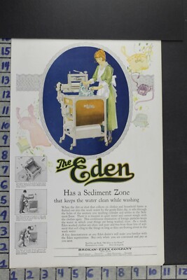 1920 HOUSEHOLD EDEN WASHING MACHINE LAUNDRY LINENS CLOTHES VINTAGE AD ...