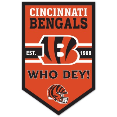 CINCINNATI BENGALS WHO DEY EST. 1968 CHEVRON WOOD SIGN 11"X17 ...
