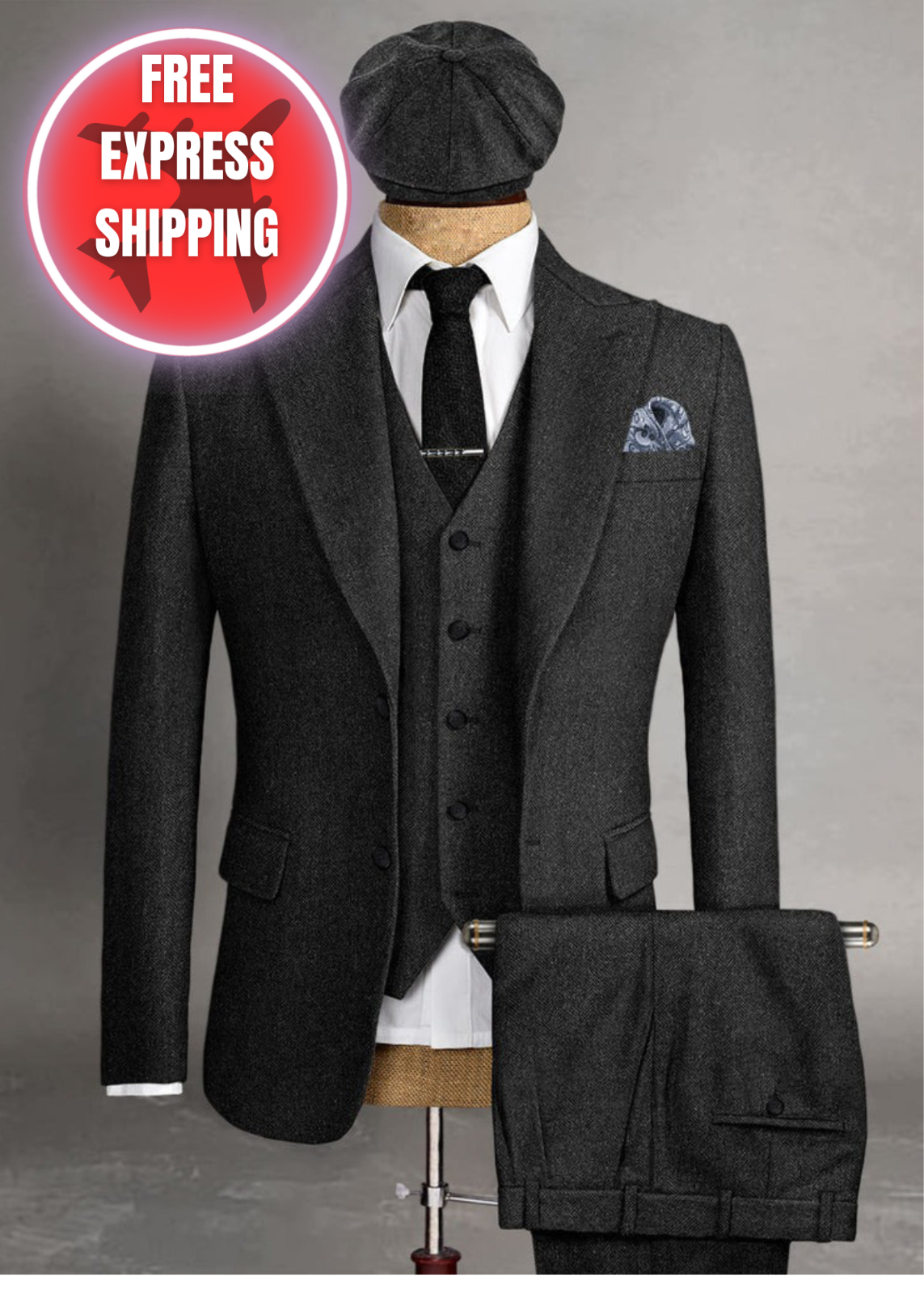 Men's 3 Piece Suit Stunning Peaky Blinders- woolen Tweed Herringbone ...