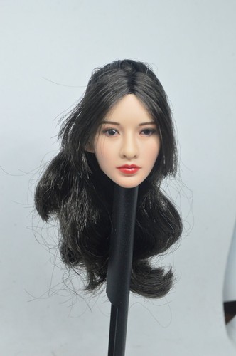 1/6 Asian Female Head Sculpt LONG BLACK HAIR For 12" PHICEN TBLeague ...