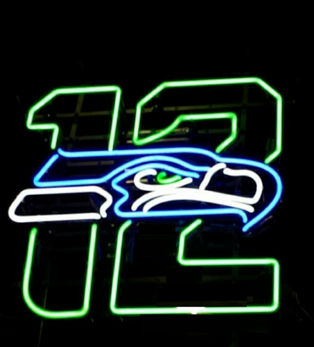 Seattle Seahawks 12th Person Logo Neon Sign Man Cave Club 24x20 Wall ...