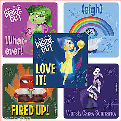 Inside Out Stickers x 5 - Disney Pixar Movie - Joy Fun - Birthday Party ...