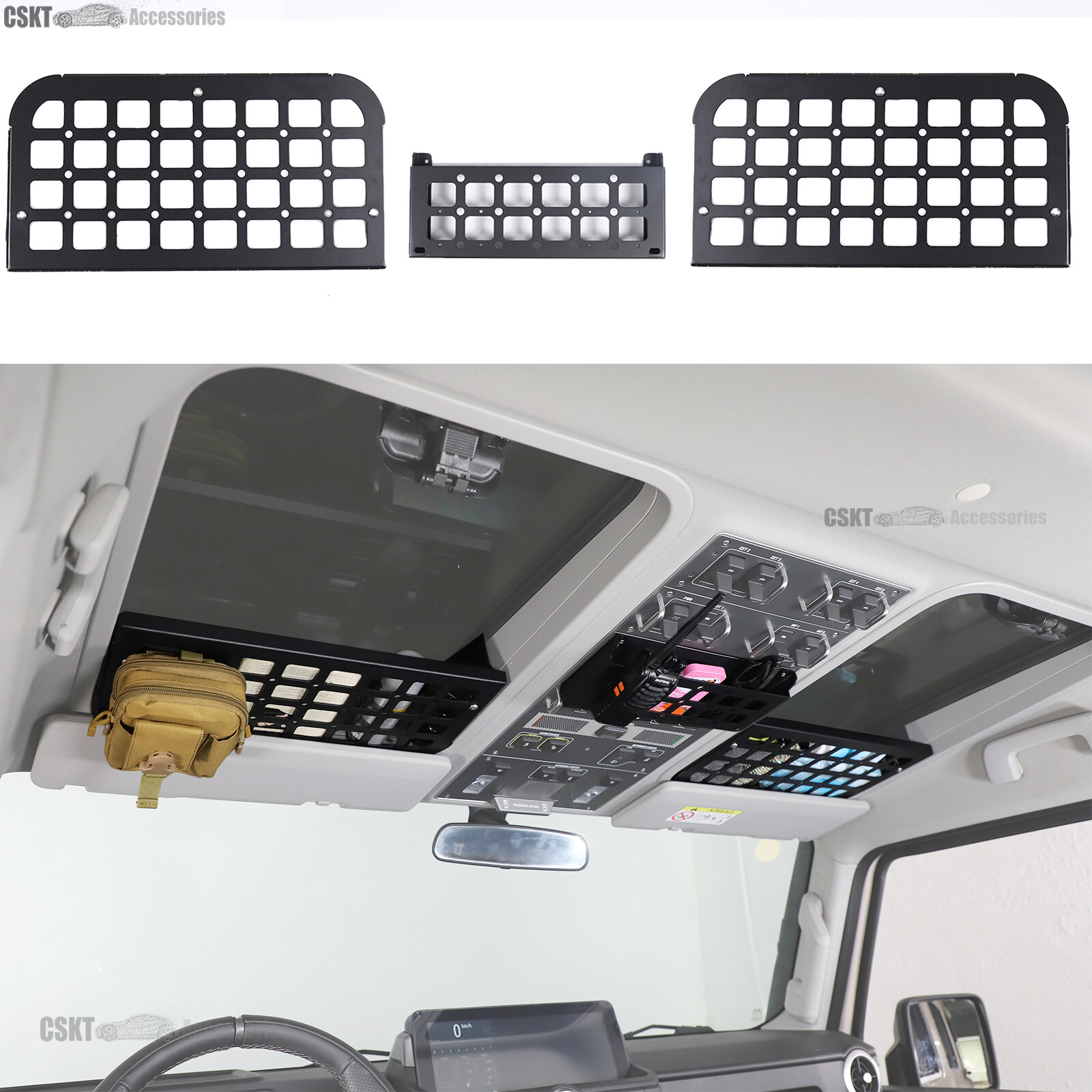 3pcs Overhead Molle Panel Organizer Storage Shelf Fits Ineos Grenadier ...