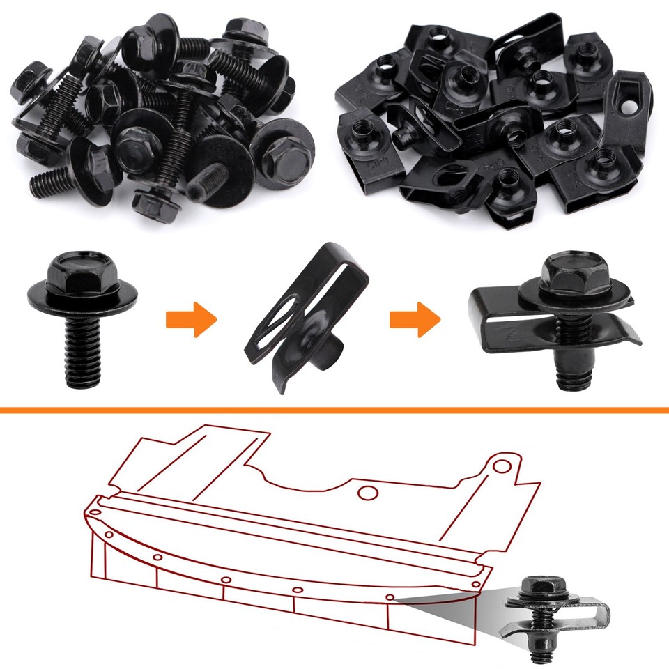 ASSORTED SPIRE CLIPS U NUTS CAPTIVE SPEED FASTENERS FLANGE SELF TAPPING ...