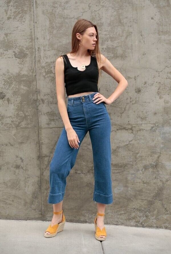Apiece Apart Merinda Denim Pants Jeans Wide-Leg High Waisted 1X-PS NEW ...