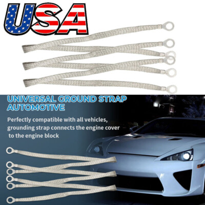 Universal Automotive 24" x 1/2″ Braided Ground Straps 1/2″ Ring ...