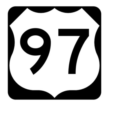 7" us route 97 highway sign bumper sticker decal usa made | eBay
