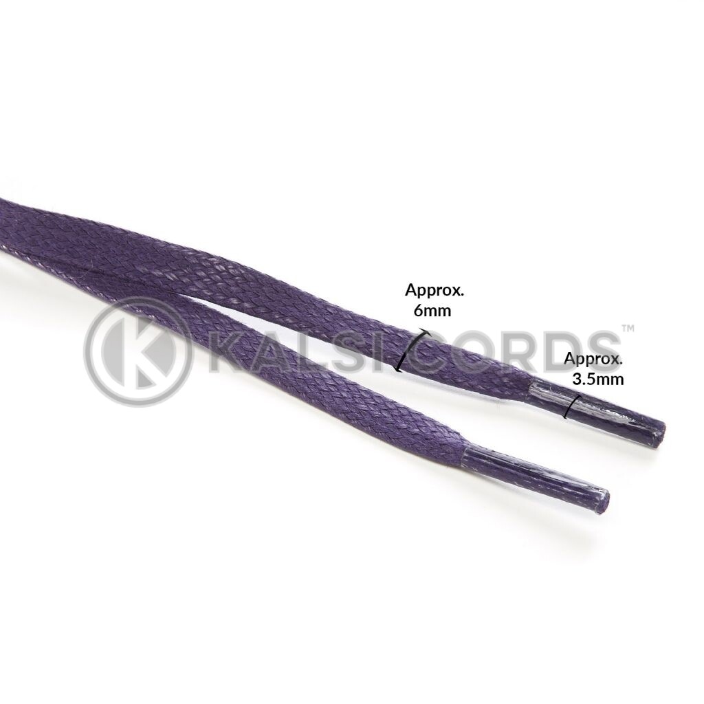 6mm FLAT WAXED COTTON SHOE LACES PREMIUM QUALITY FOR TRAINER BOOT ...