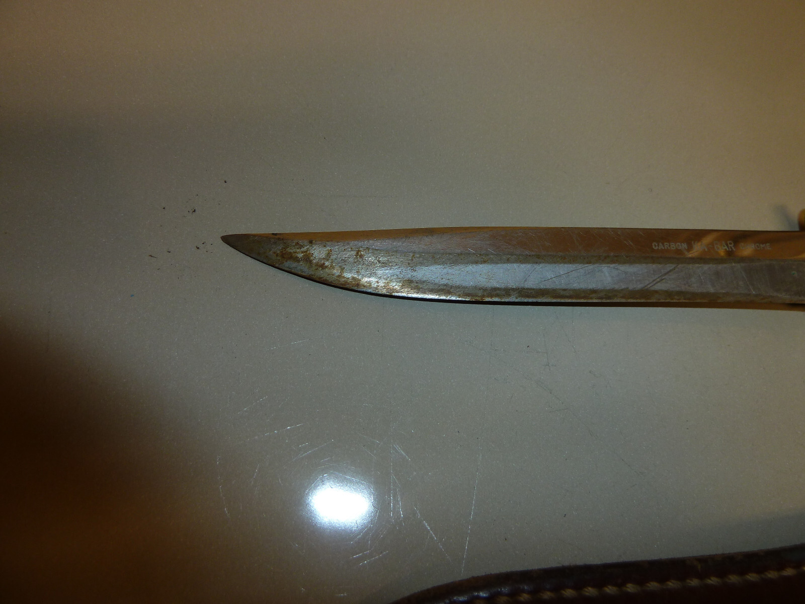 Vintage Carbon Ka-Bar Chrome Knife With Sheath | eBay