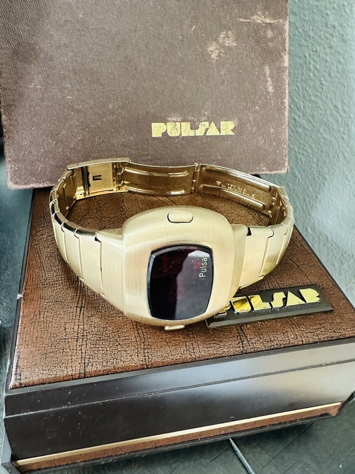 Rare Vintage Pulsar P3 Time Computer Watch Solid 14k Gold ~ Box ...
