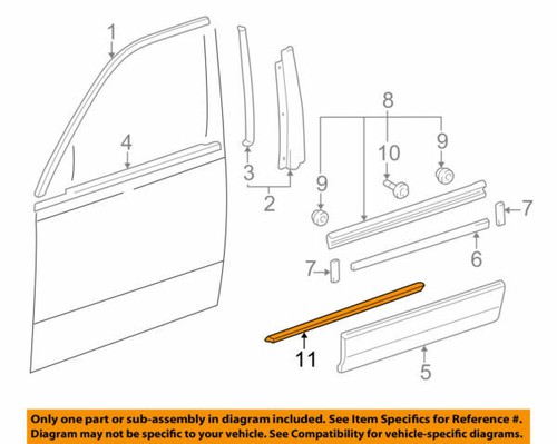 Lexus Toyota OEM 01-06 Ls430 Front Door-lower Molding Left 7573650040 ...