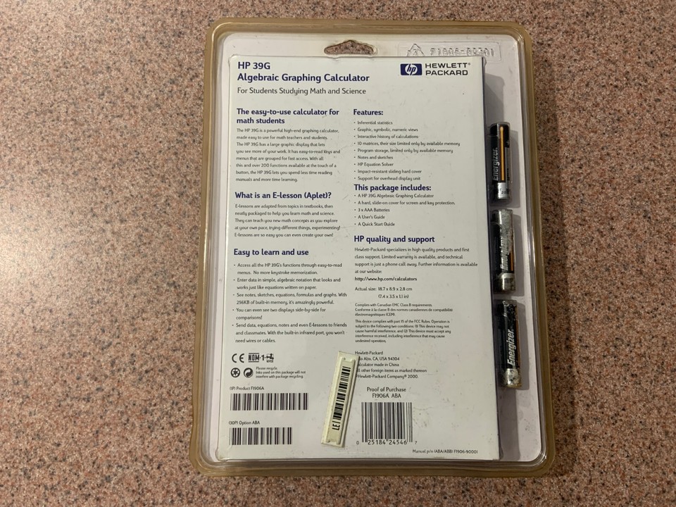 Brand New HP 39G Algebraic Graphing Calculator RARE | eBay