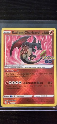 Radiant Charizard Radiant Rare 011/078 Pokemon GO NM-Mint Pokemon TCG ...