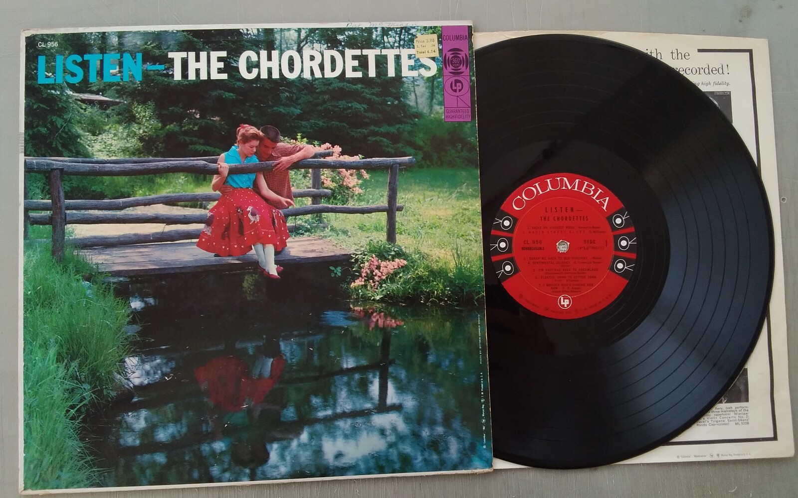 The Chordettes 33 rpm LP Vinyl 12-inch Columbia Records #CL 956 “Listen ...
