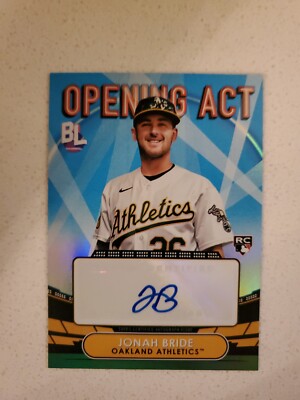 Jonah Bride 2023 Topps Big League Opening Act Rookie Autograph Oakland ...