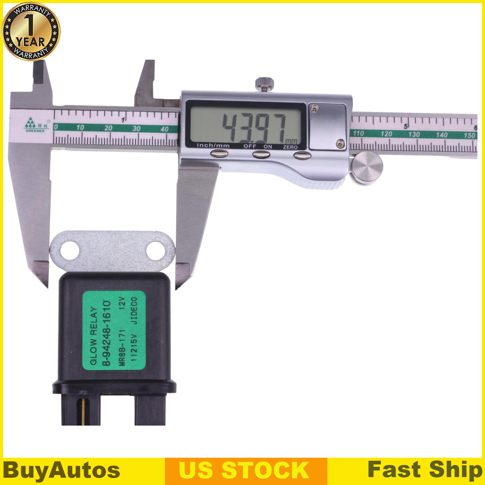 12V Relay Glow Plug 8-94248-1610 For Isuzu Hitachi EX35U EG30 ...