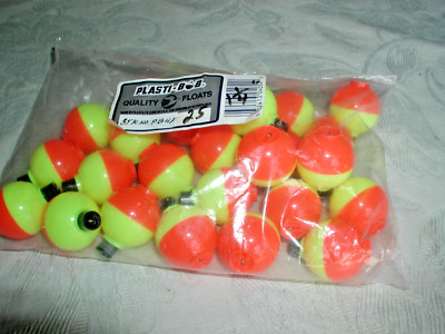 25 Plastilite 1¼" FISHING FLOATS,US QUALITY BAIT BOBBERS,Yellow/Red Or ...