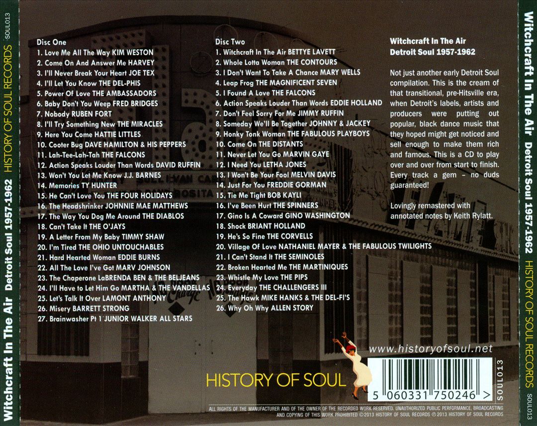 VARIOUS ARTISTS WITCHCRAFT IN THE AIR: DETROIT SOUL 1957-1962 NEW CD ...