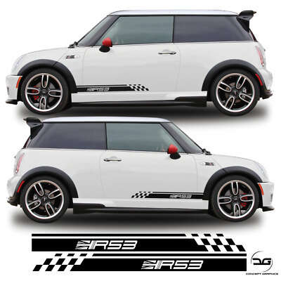 R53 Half Side Stripes For Mini Cooper S JCW Vinyl Decal Sticker ...