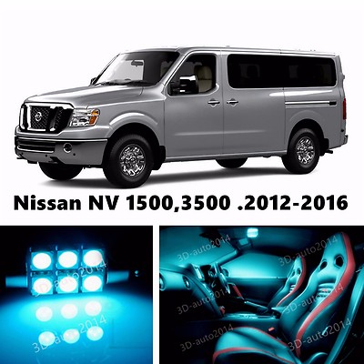 11pcs LED ICE Blue Light Interior Package Kit for Nissan NV 1500,3500 ...