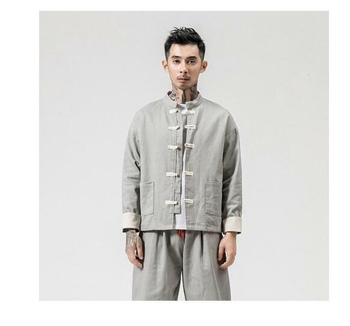 Men's Chinese Cotton Tang Suit Coat Kung Fu Tai Chi Wing Chun New ...