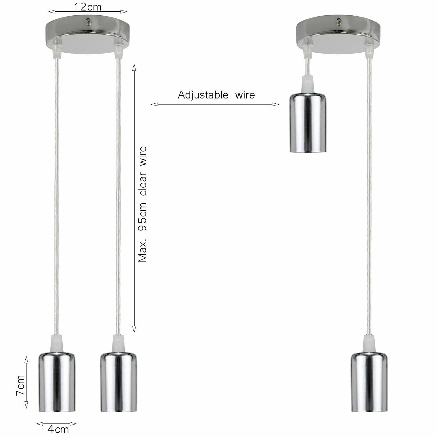 Vintage Pendant Lamp Multi outlet Ceiling Rose Light Holder Fitting Kit ...