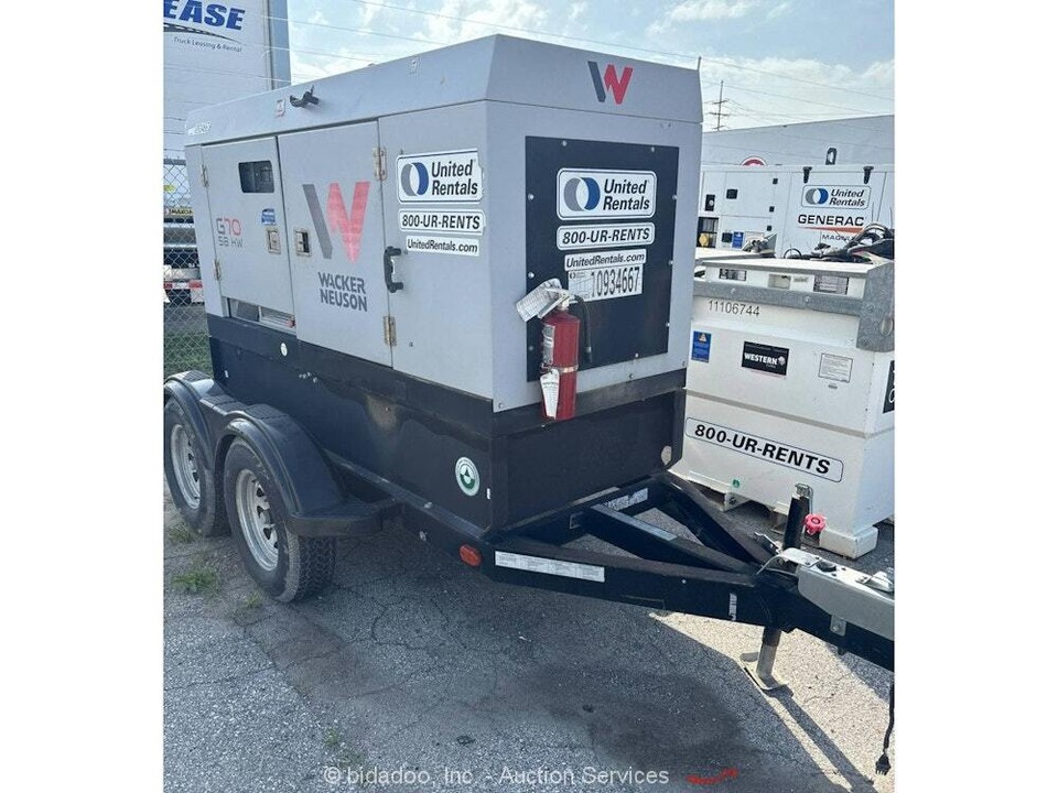 2019 Wacker Neuson G70 TF4 58 kW Towable Generator Trailer Kohler ...