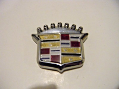Cadillac Chrome Plastic Grille Crest Emblem With Two Mounting Pins. | eBay
