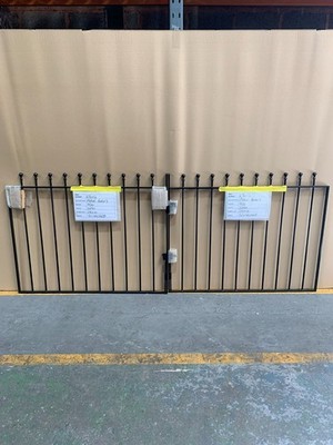 Wrought Iron Style Ball Top Metal Driveway Gates 2290mm Wide x 920mm ...