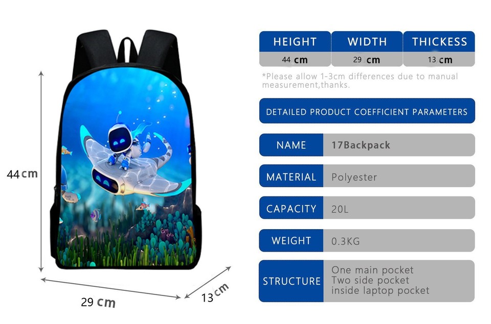 !Kids Boys Astro Bot Backpacks School Bag*Backpack Shoulder Pencil Case ...