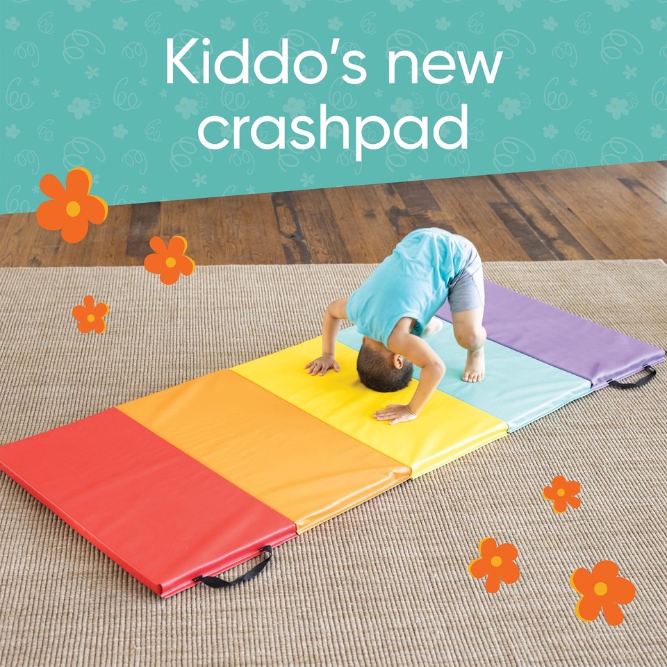 5-Panel Colorful Rainbow Folding Kids' Gymnastics Tumbling Mat for ...