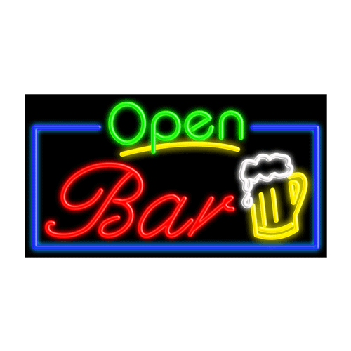 Bar Glass Neon Sign 37"L x 20"H #15417 | eBay