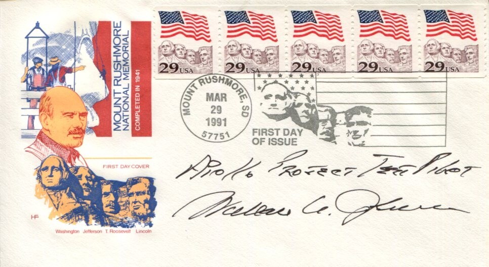 Wallace Johnson NASA Apollo Test Pilot Space Rare Signed Autograph FDC ...