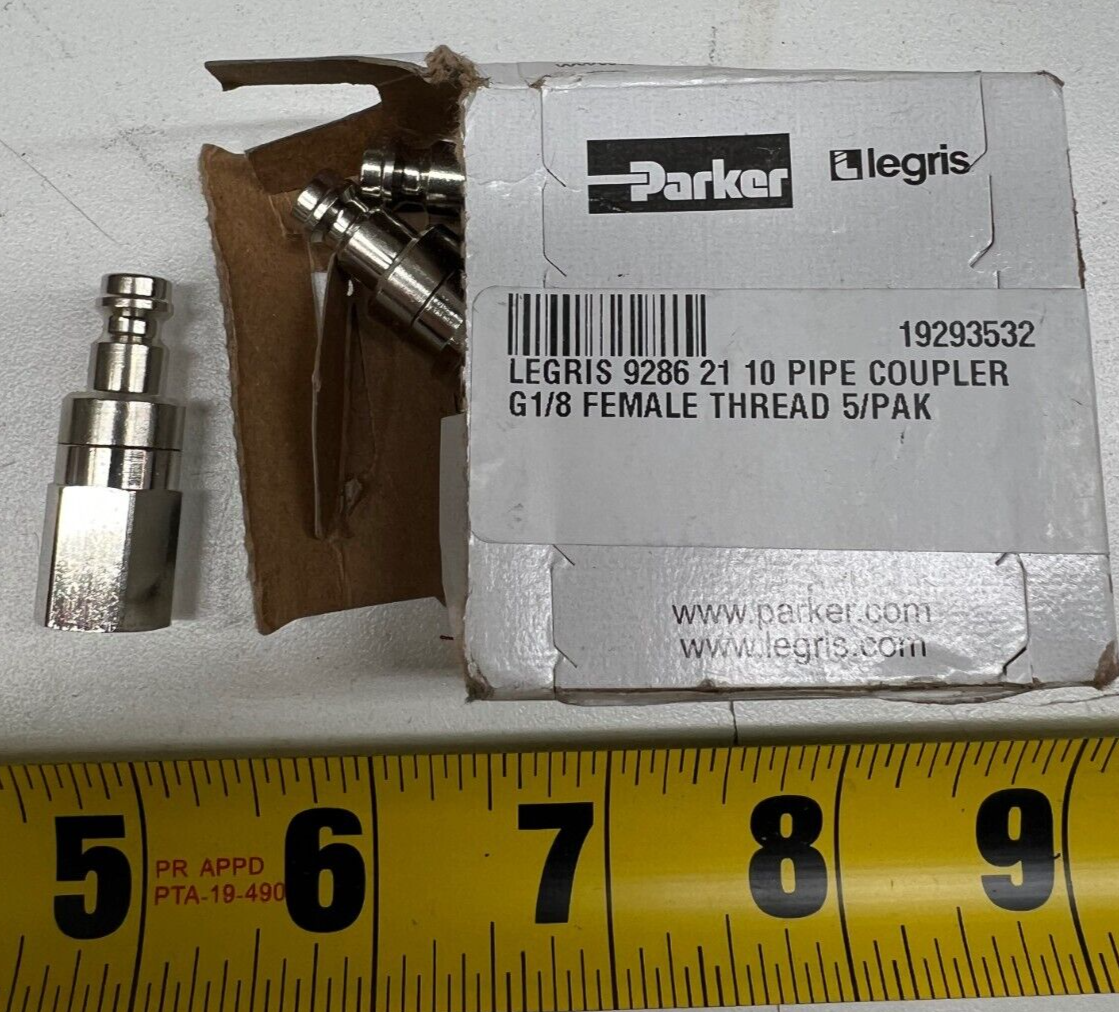 Box of 5) 1/8" Parker Threaded Plugs with Shutoff 9286 21 10 Pipe ...