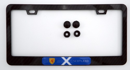 Scotland Scottish Flag Black Carbon Fiber Look metal Car License plate ...