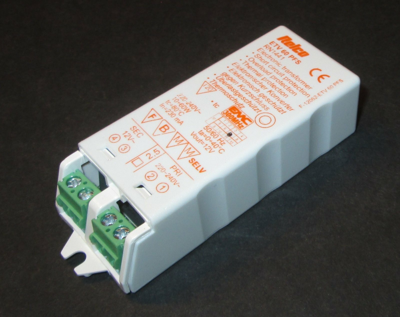 Relco elektronischer Micro Trafo Mini Halogen Transformator 60W VA 12V ...