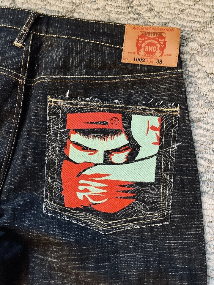 $350 AKASARU DUELING SAMURAI RAW JAPANESE REDLINE SELVEDGE BLUE JEANS ...