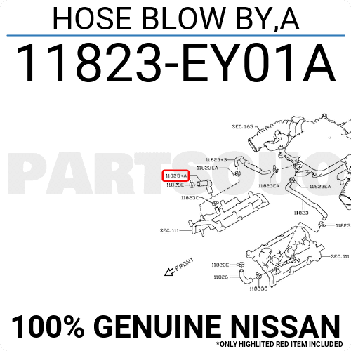 11823EY01A Genuine Nissan HOSE BLOW BY,A 11823-EY01A | eBay